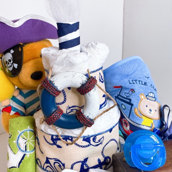 Handmade | Accessories | Pirate Ship Diaper Cake Nautical Themed | Poshmark